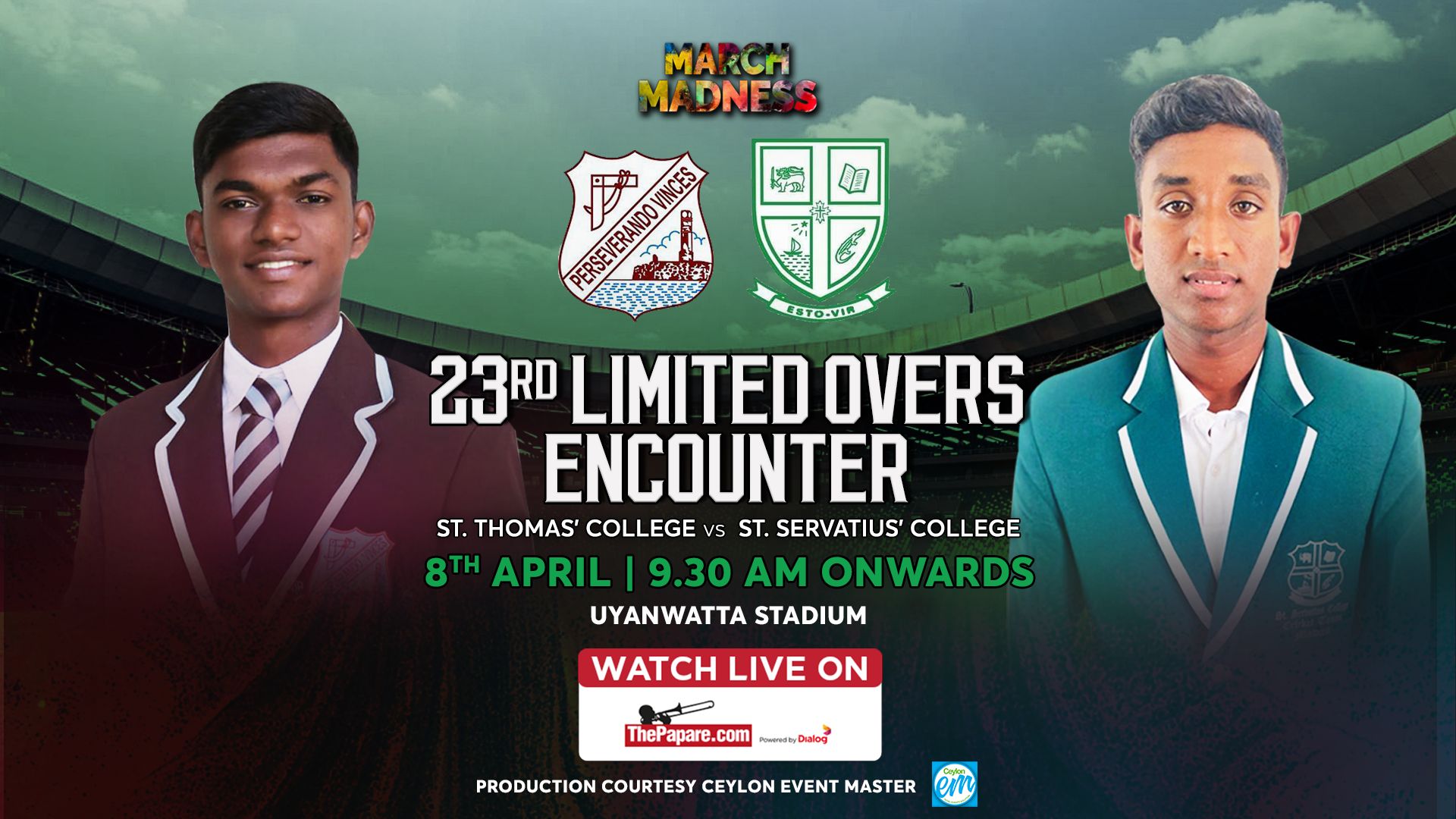 REPLAY - St. Thomas' College vs St. Servatius' College | 23rd Limited ...