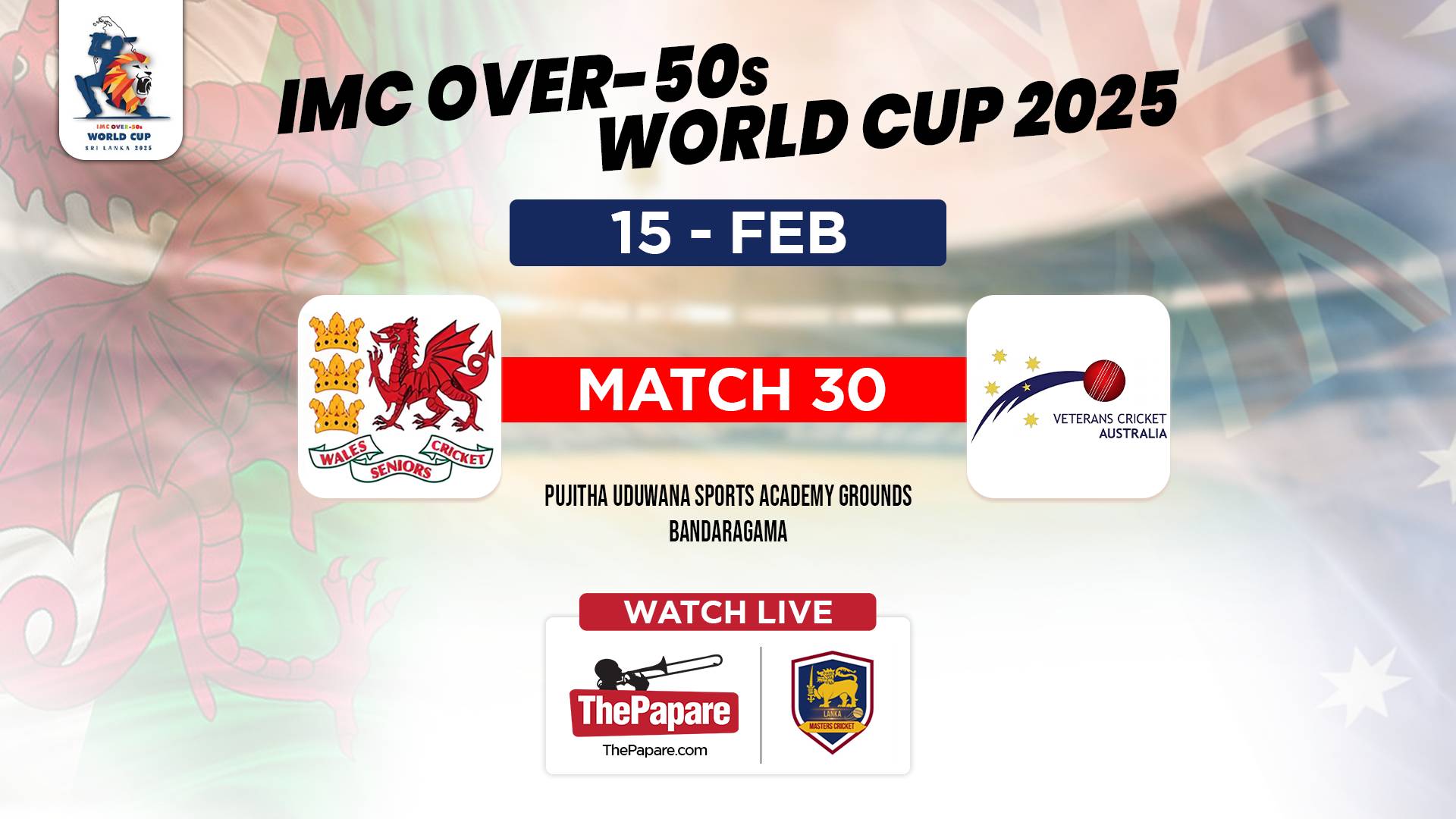 REPLAY – Wales vs Australia - IMC Over-50s World Cup 2025