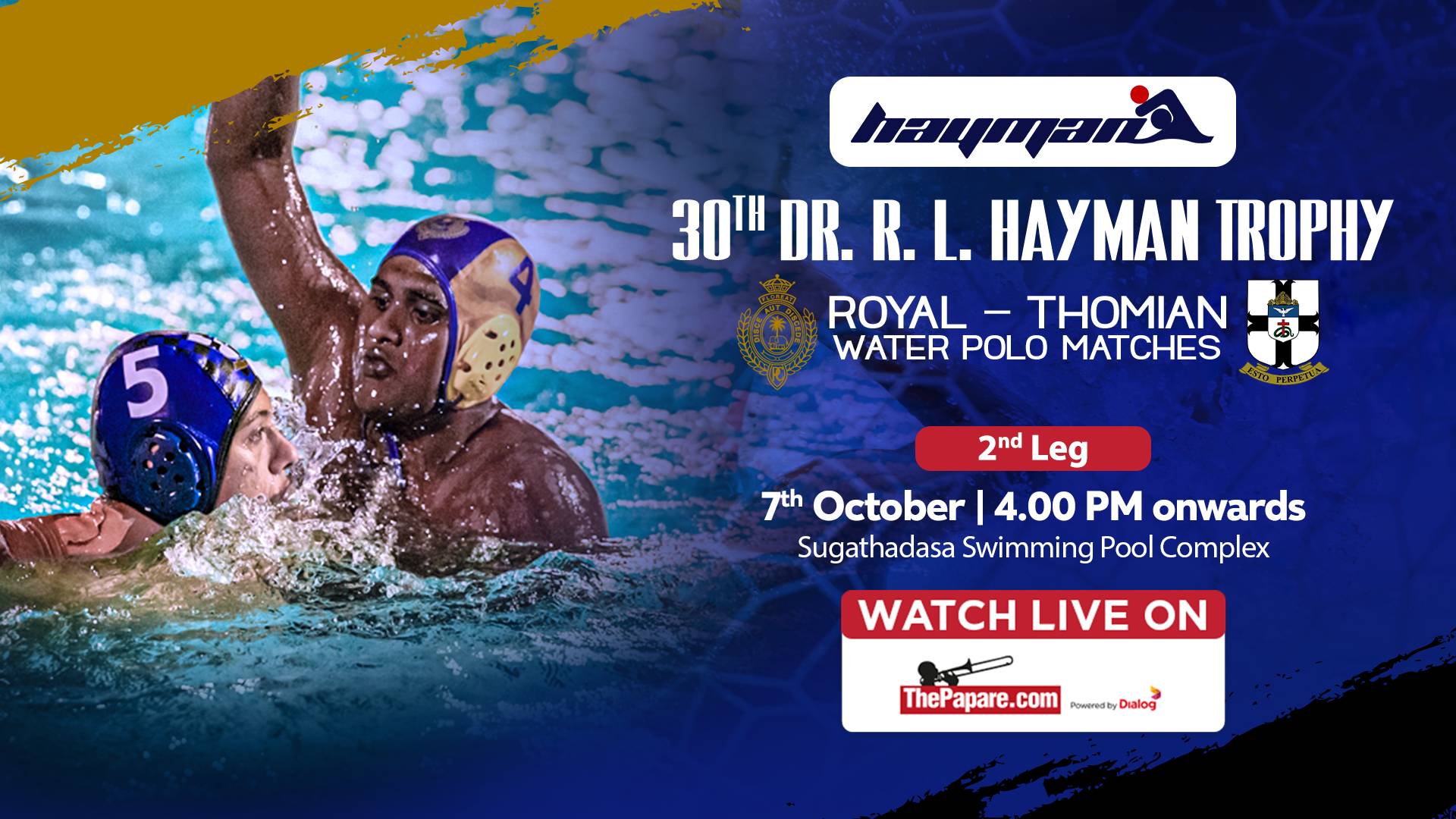 REPLAY – Royal College vs S. Thomas' College | 30th Dr. R. L Hayman ...