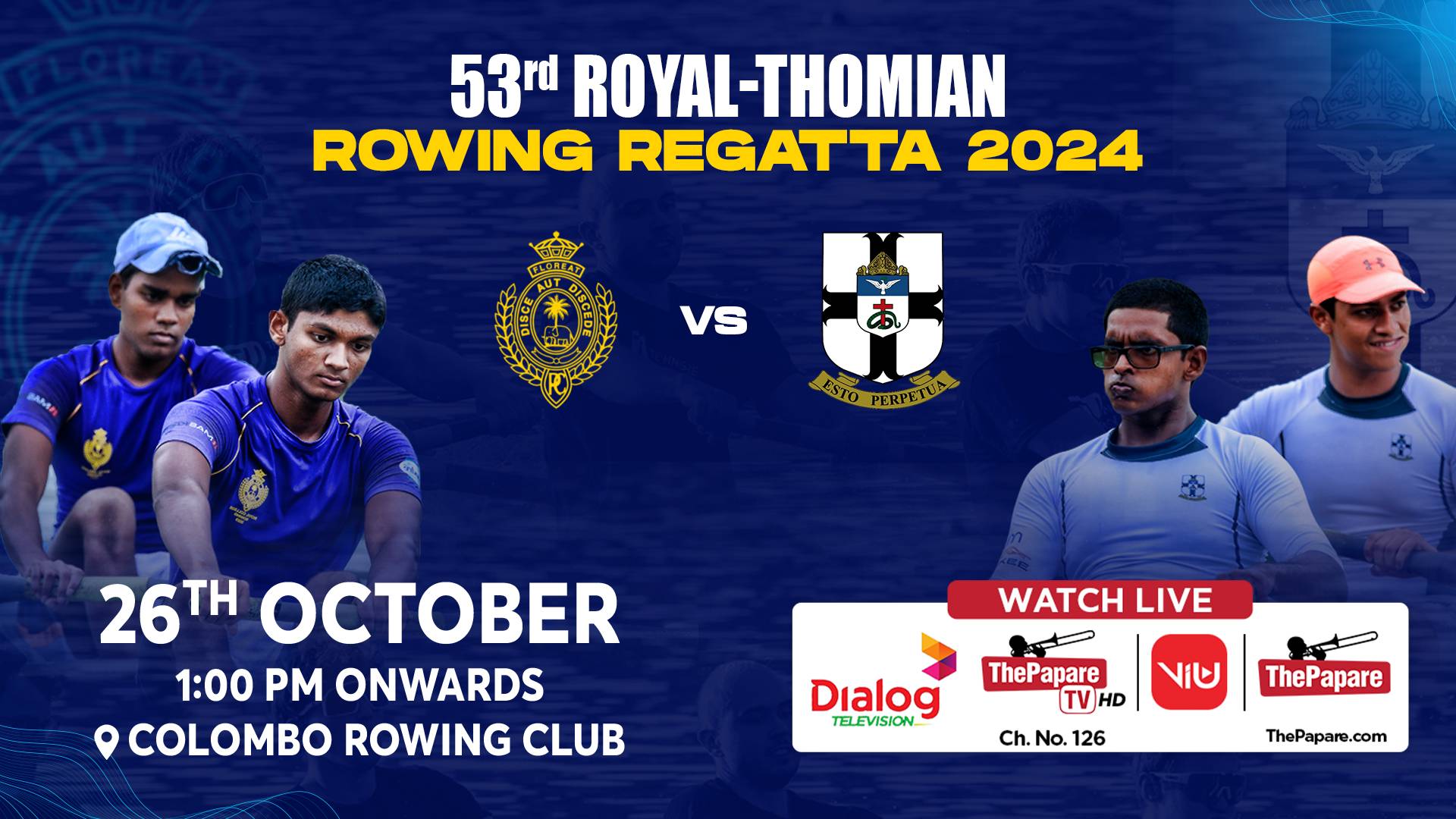 REPLAY - 53rd Royal-Thomian Rowing Regatta 2024