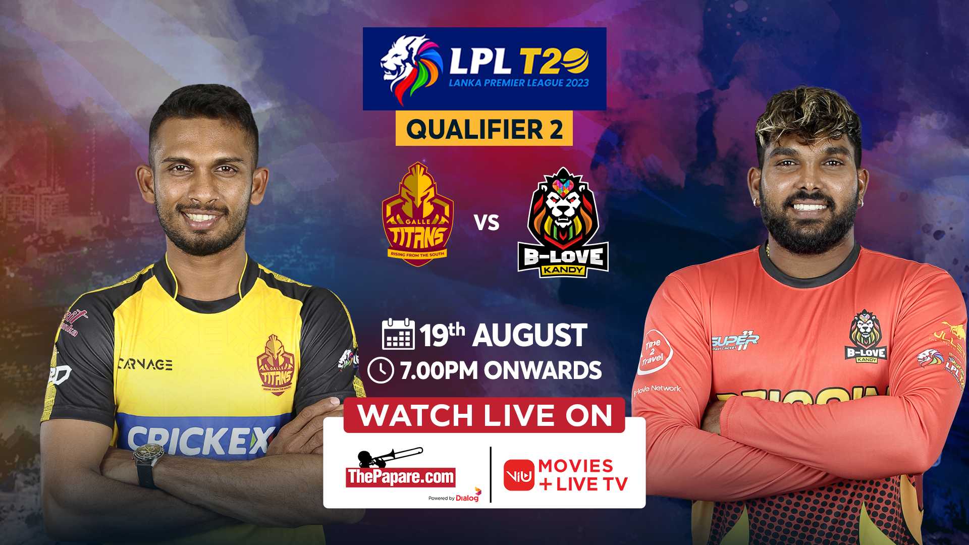 REPLAY – B-Love Kandy vs Galle Titans | LPL 2023 – Qualifier 2