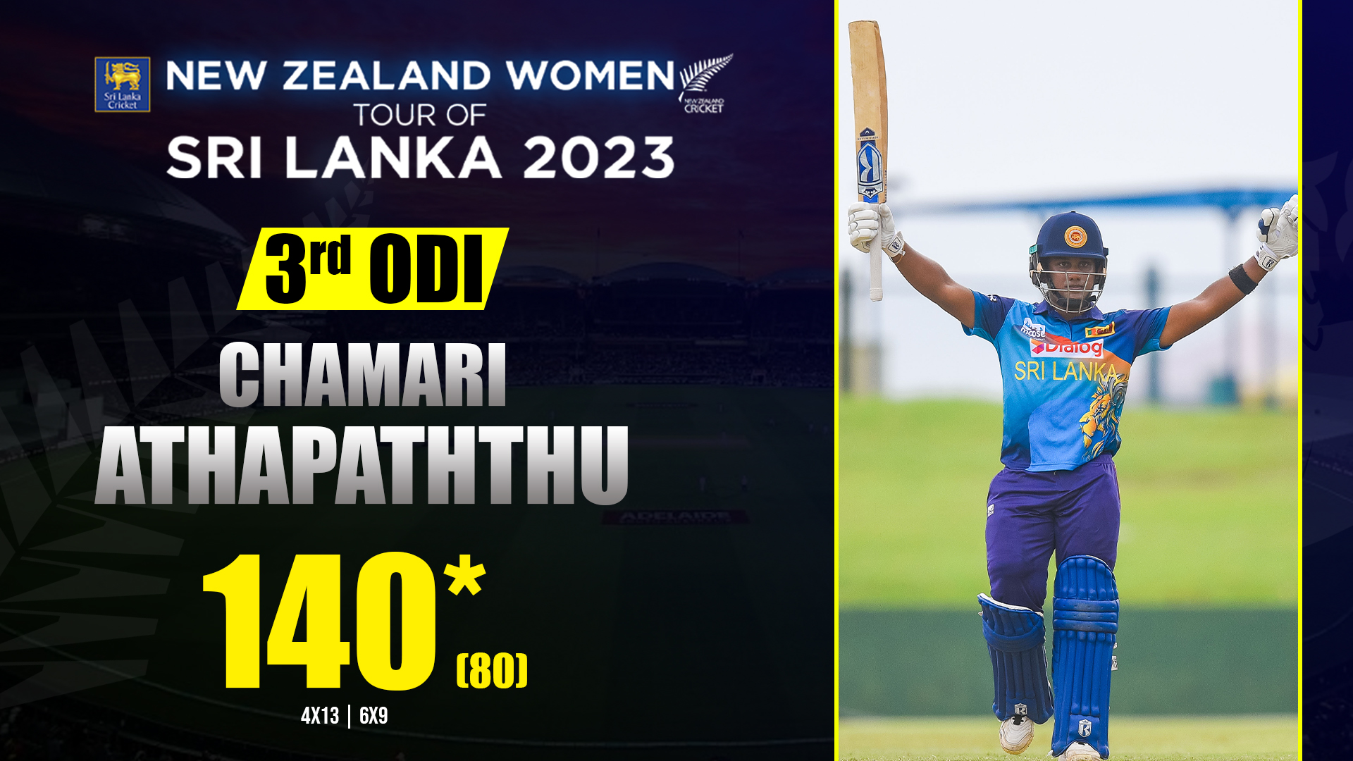 WATCH - Chamari Athapaththu's - 140* (80) | New Zealand Women tour of ...