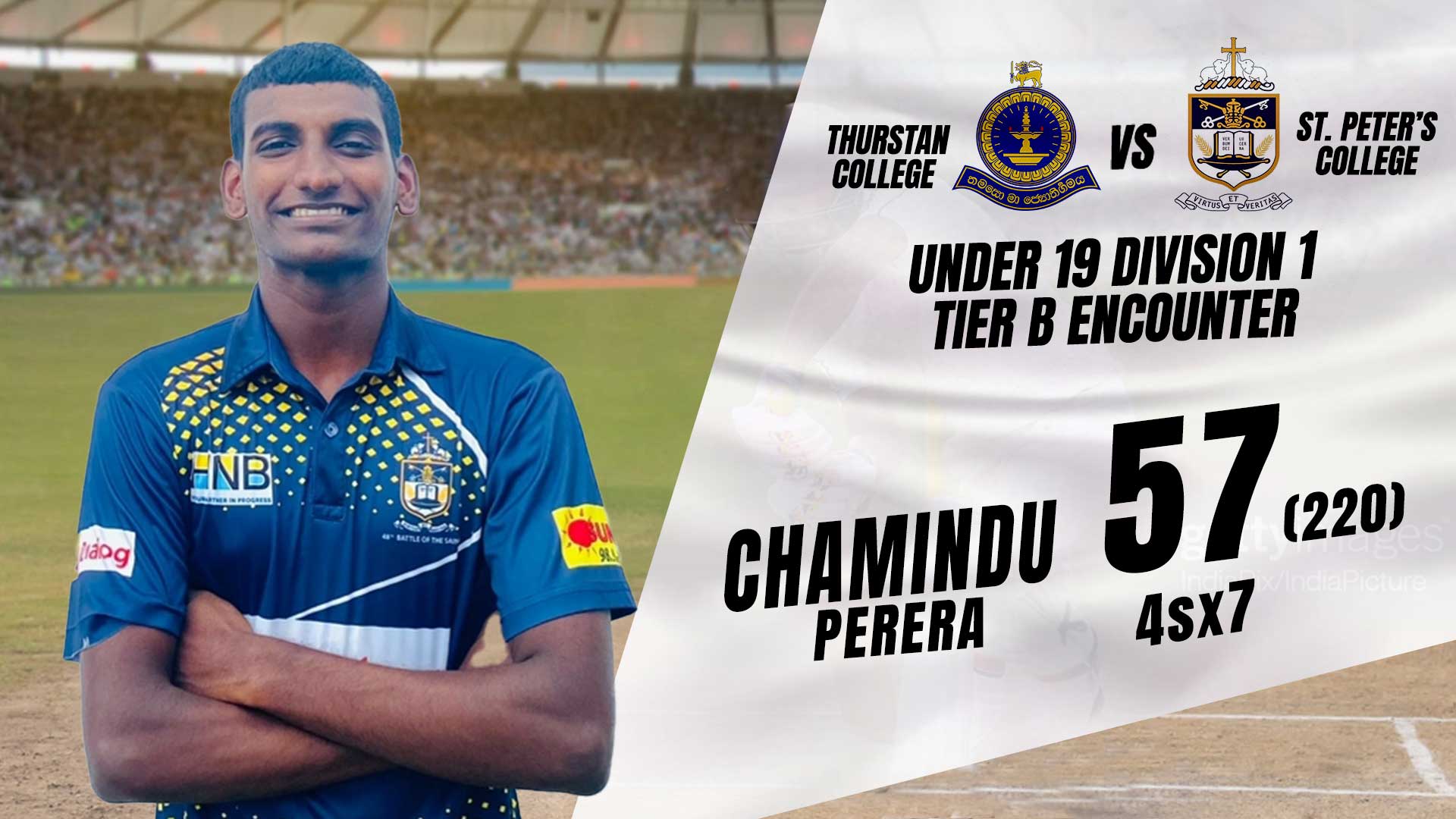 WATCH - Chamindu Perera 57 (220) vs Thurstan College - U19 Division I Two Day Tournament 2022/23