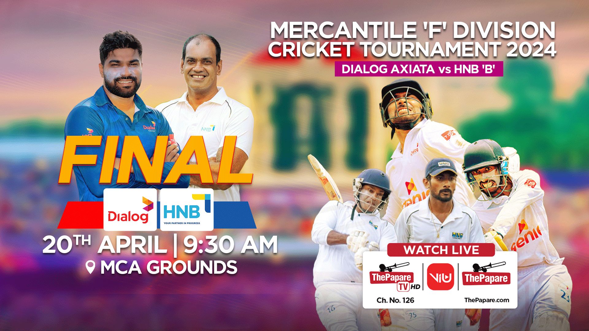 REPLAY - Dialog Axiata vs HNB 'B' - 6th Fairfirst-MCA Challenge Trophy ...