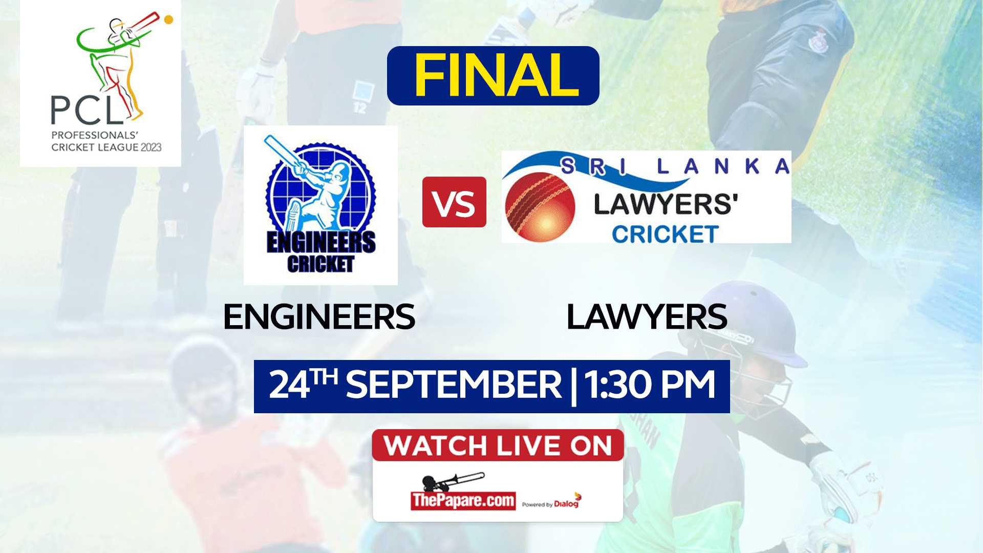 REPLAY - Engineers Cricket Club vs Sri Lanka Lawyers Cricket Club | Professionals' Cricket ...