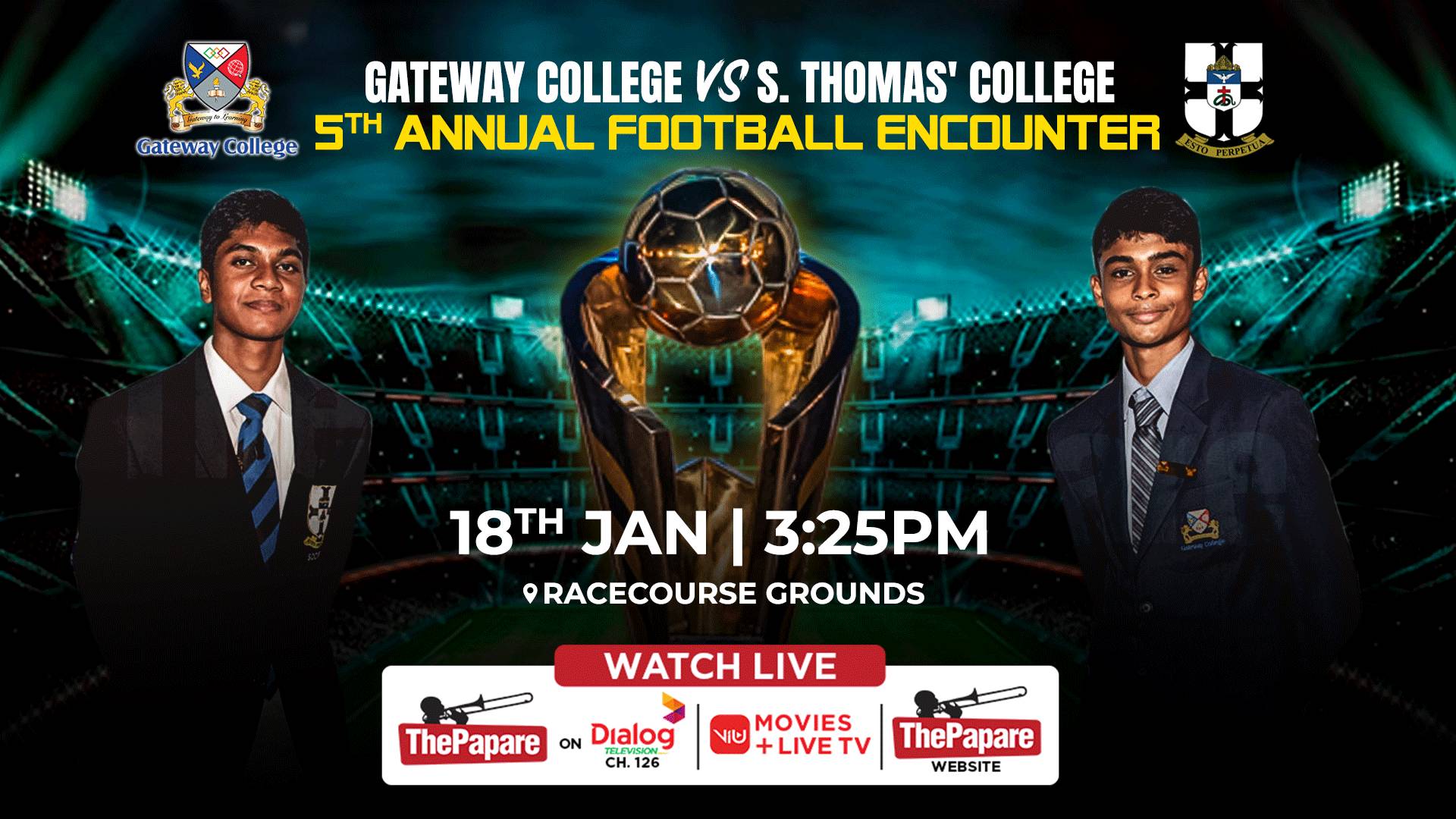 REPLAY - Gateway College vs S. Thomas' College | 5th Annual Football ...