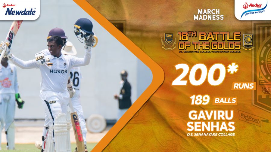 WATCH – Gaviru Senhas 200* (189) vs Mahanama College | 18th Battle of ...