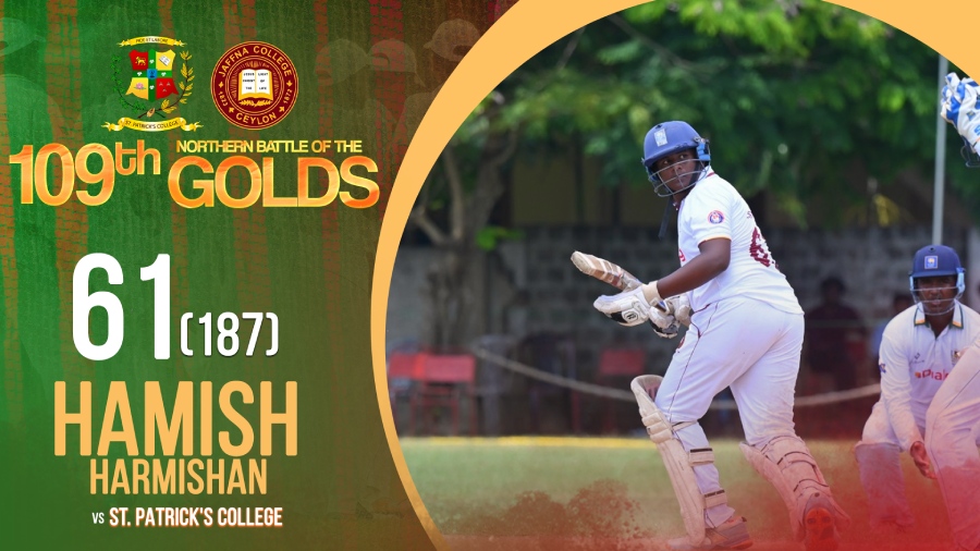 WATCH - Hamish Harmishan 61 (187) vs St. Patrick's College, Jaffna ...