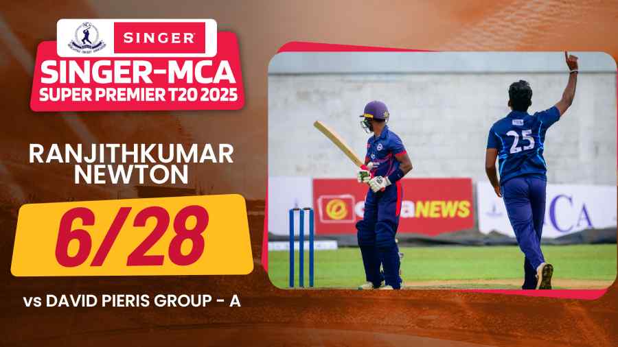 WATCH - Ranjithkumar Newton 6/28 vs David Peiris - Singer-MCA Super ...