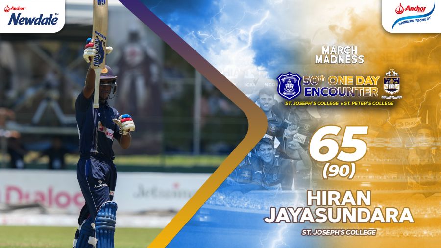 WATCH – Hiran Jayasundara 65 (90) vs St. Peter’s College | 50th Limited ...