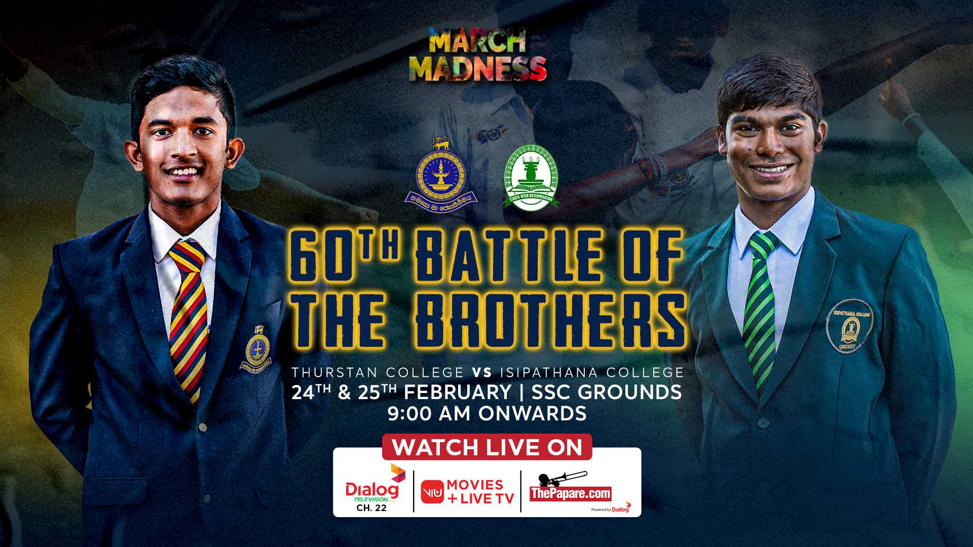 REPLAY - Thurstan College vs Isipathana College – 60th Battle of the ...