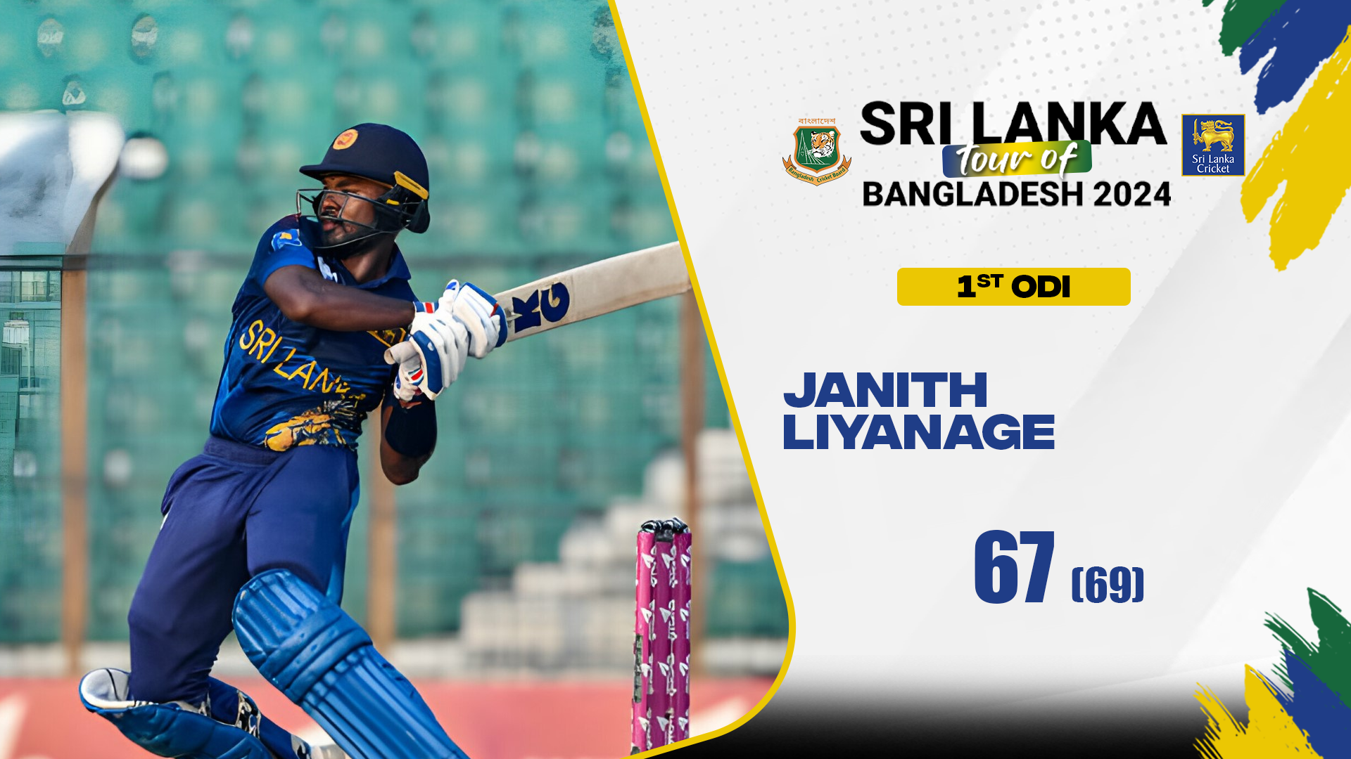 WATCH - Janith Liyanage 67 (69) - Sri Lanka tour of Bangladesh 2024 ...