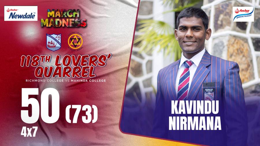 Watch - Kavindu Nirmana 50 (73) vs Mahinda College | 118th Lovers' Quarrel