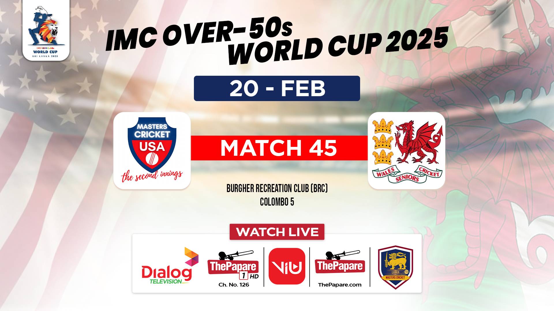 REPLAY – USA vs Wales - 5th Place SF - IMC Over-50s World Cup 2025