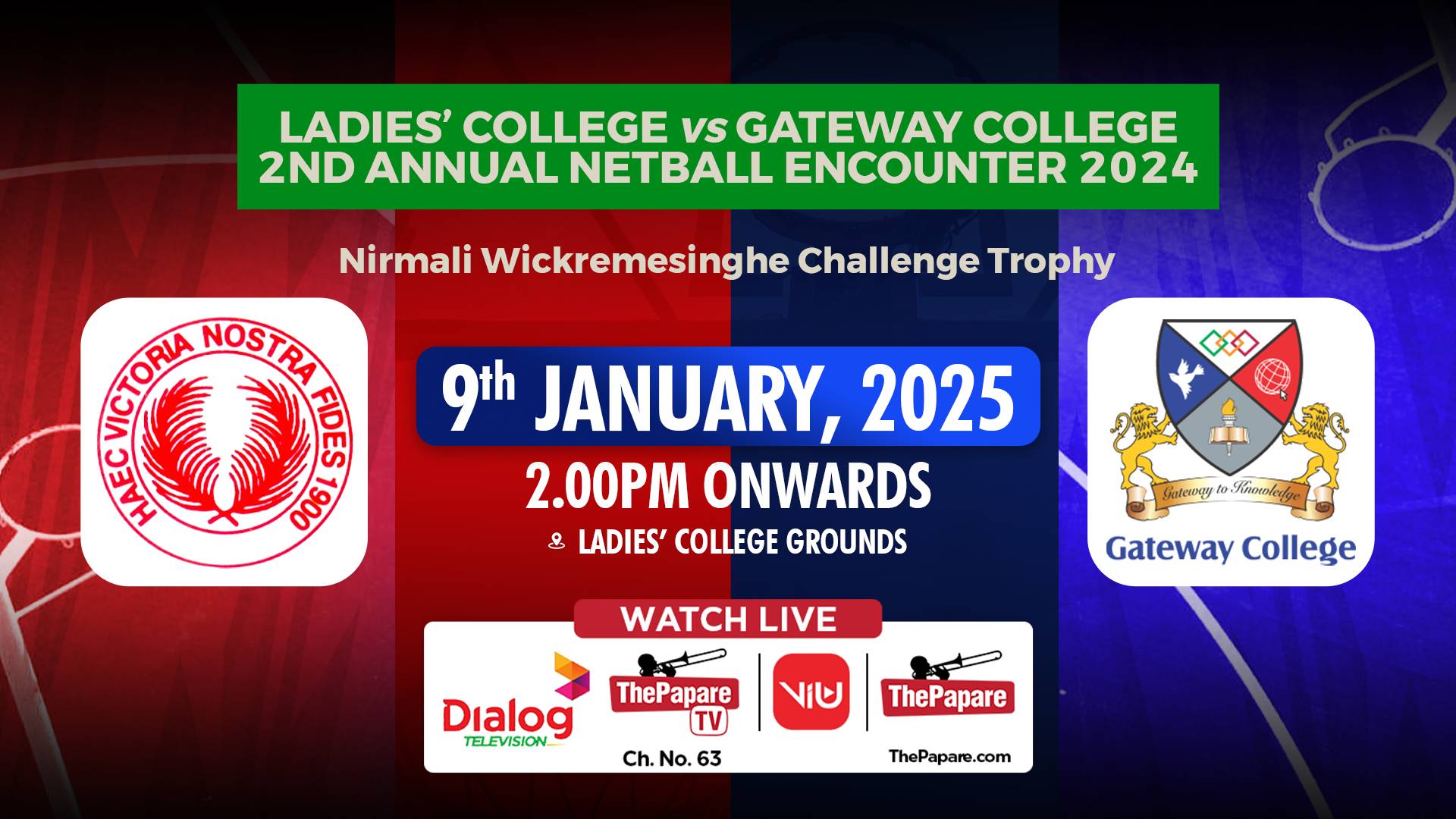 REPLAY – Ladies' College vs Gateway College | 2nd Annual Netball ...