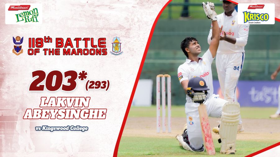 WATCH – Lakvin Abeysinghe 203* (293) vs Kingswood College - 118th ...