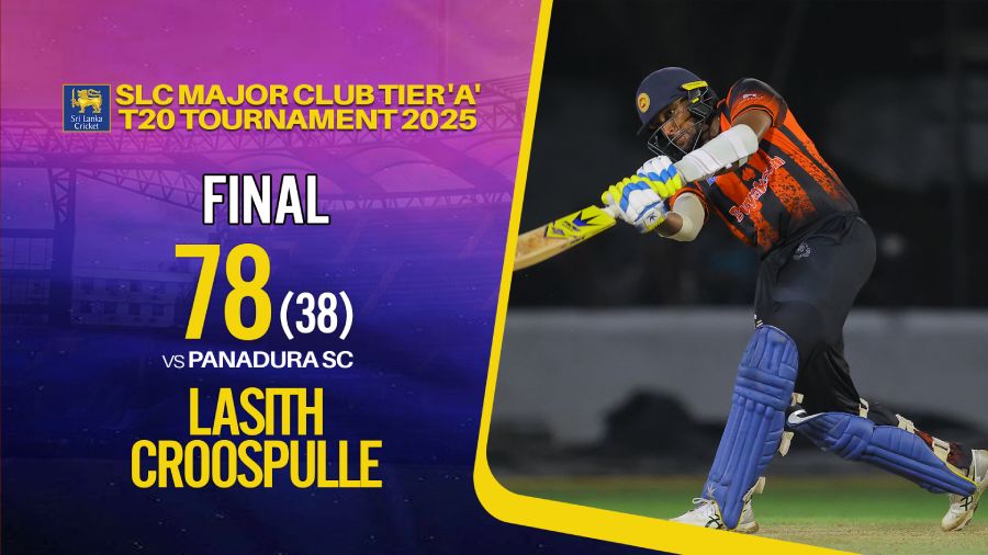 WATCH - Lasith Croospulle 78 (38) vs Panadura SC – SLC Major Clubs T20 Tournament 2025 – Final