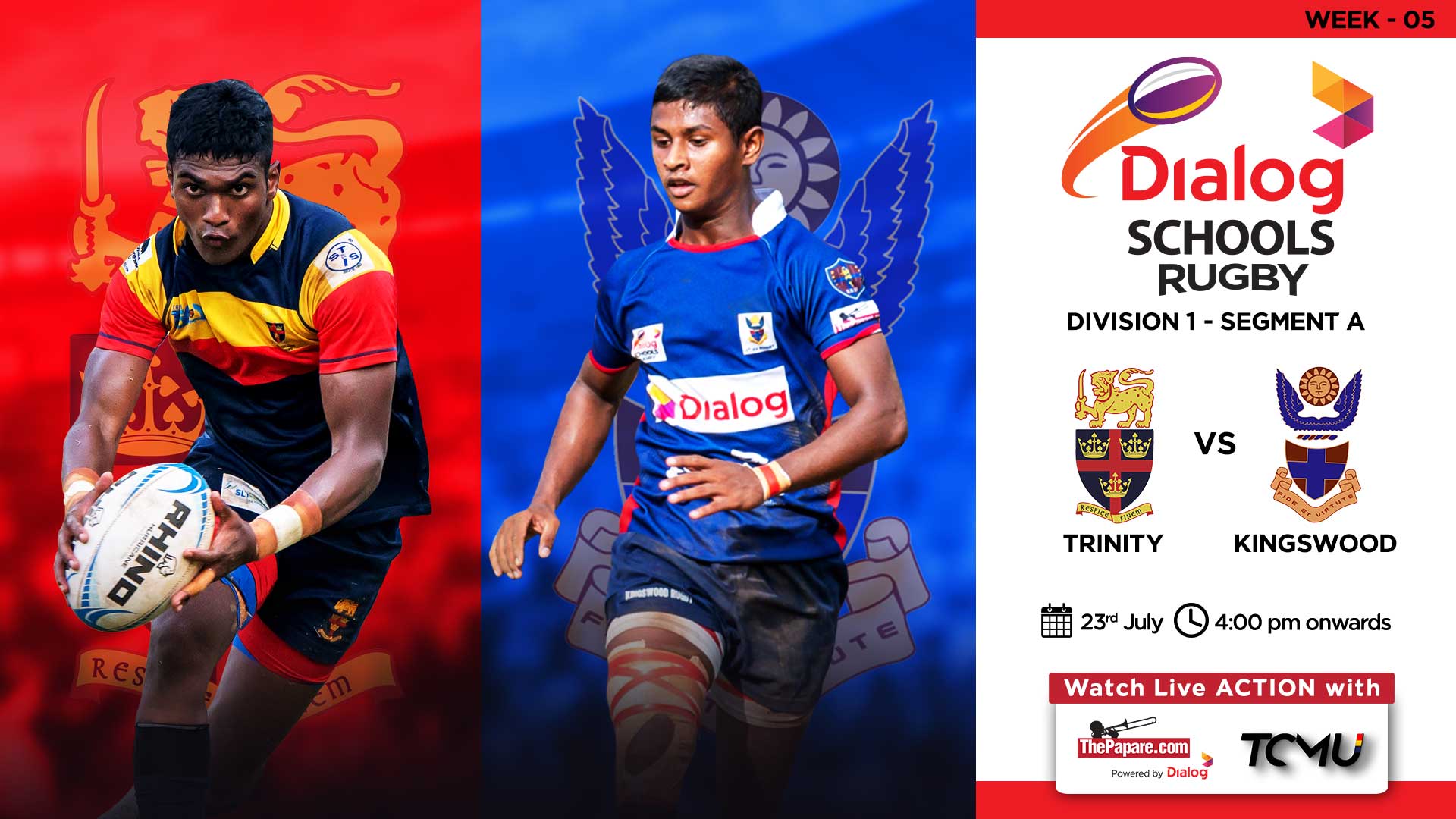 REPLAY - Trinity College vs Kingswood College - Dialog Schools Rugby ...