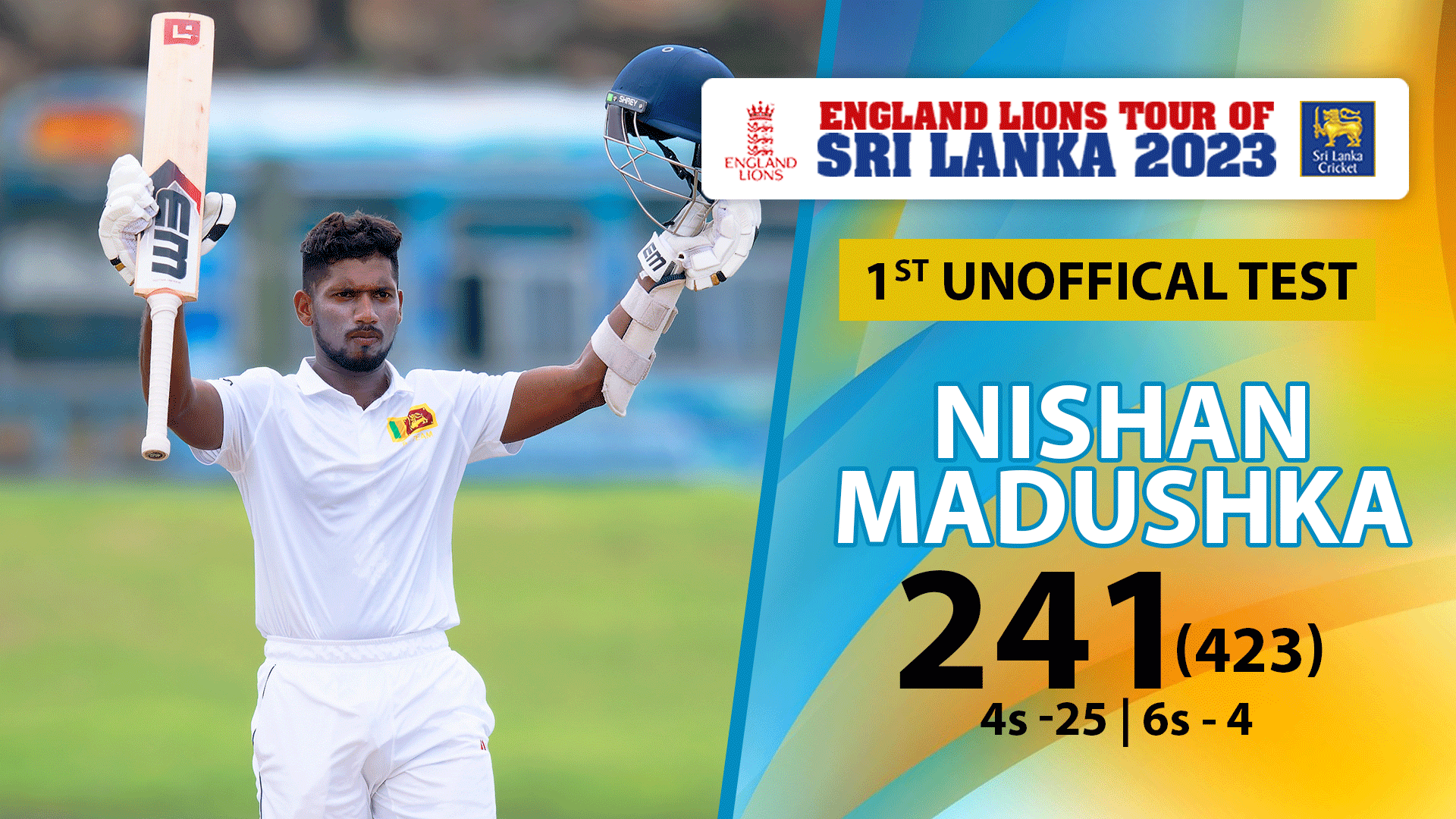 WATCH - Nishan Madushka's 241 (423) - 1st Unofficial Test | England ...