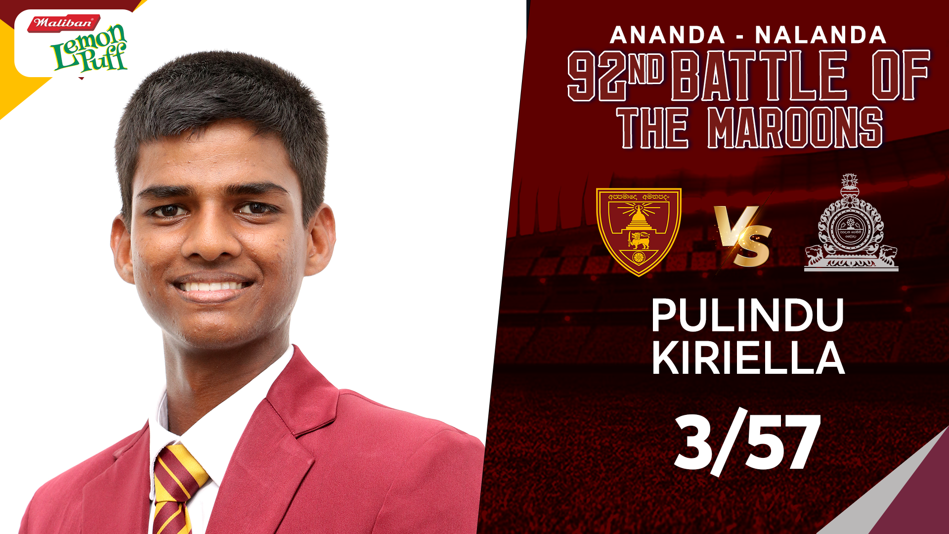 WATCH - Pulindu Kiriella took 3 wickets vs Nalanda College - 92nd ...