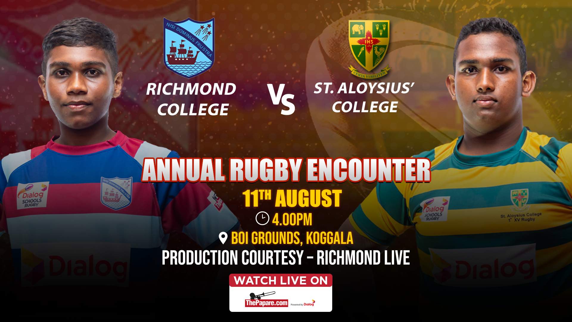 REPLAY - Richmond College vs St. Aloysius' College - Annual Rugby ...