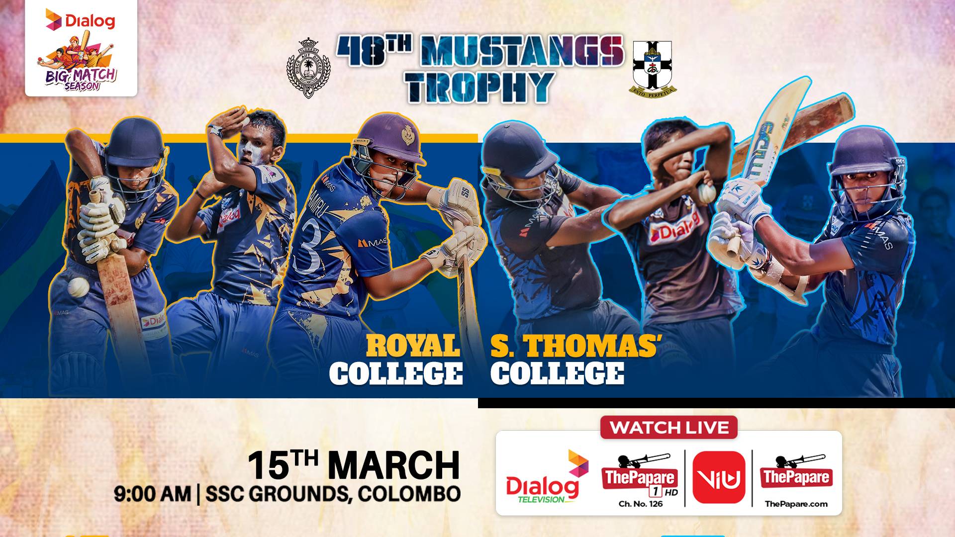 REPLAY – Royal College vs S. Thomas' College - 48th Limited Overs ...