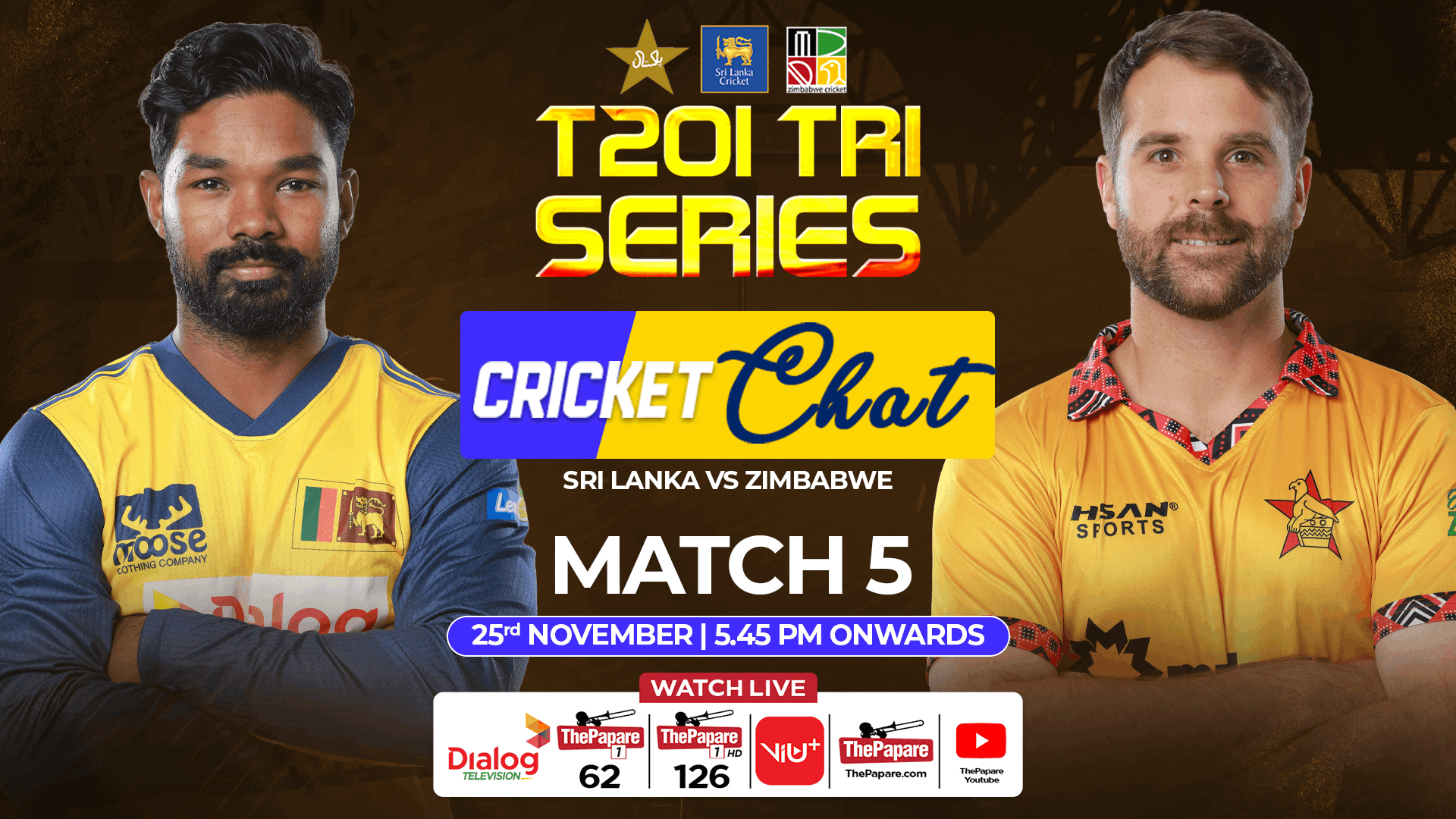 WATCH - Sri Lanka vs Zimbabwe - T20I Tri Series - Match 05 - Cricket Chat