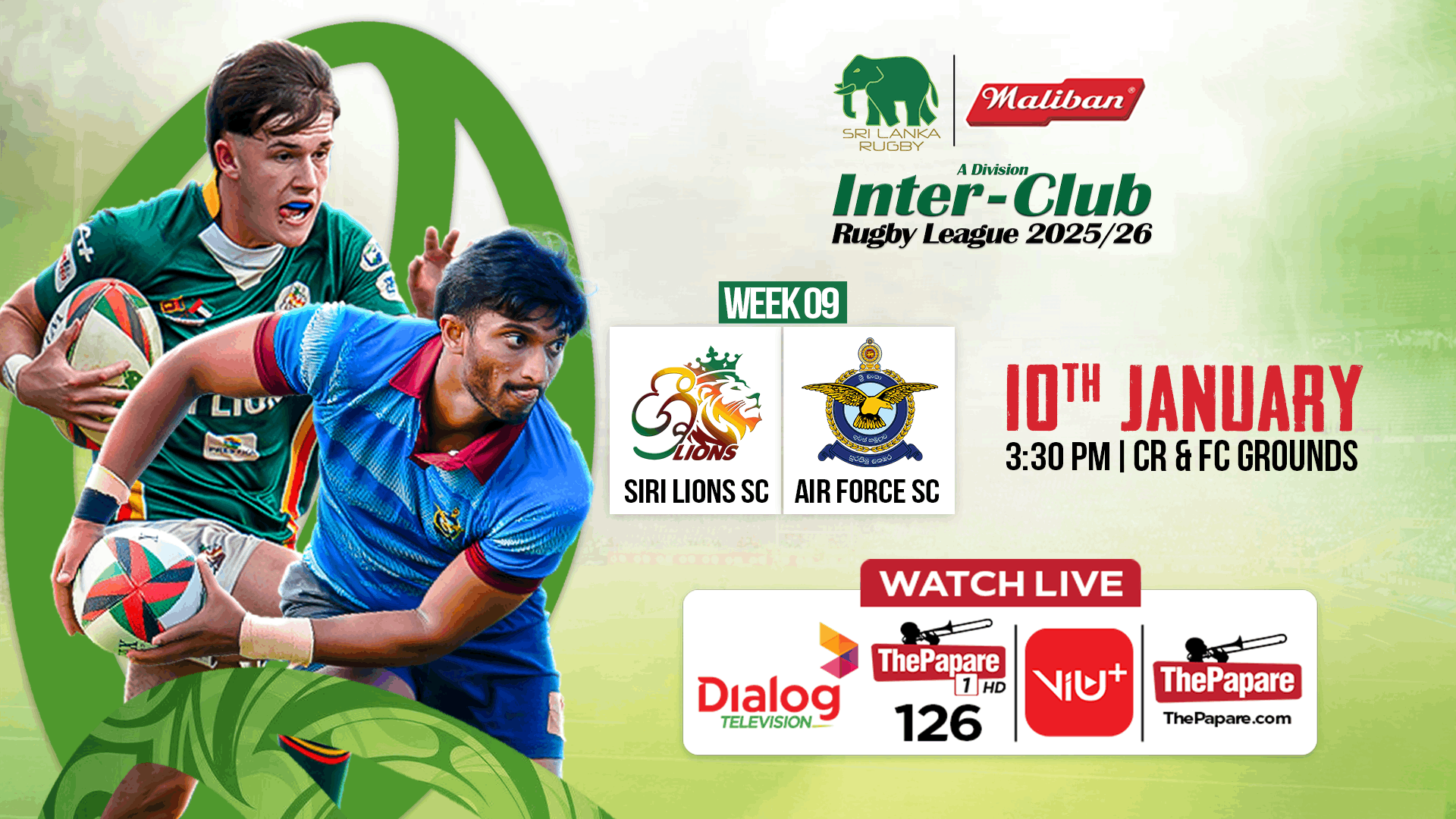 REPLAY – Sri Lions SC vs Air Force SC - Maliban Inter-Club Rugby League ...