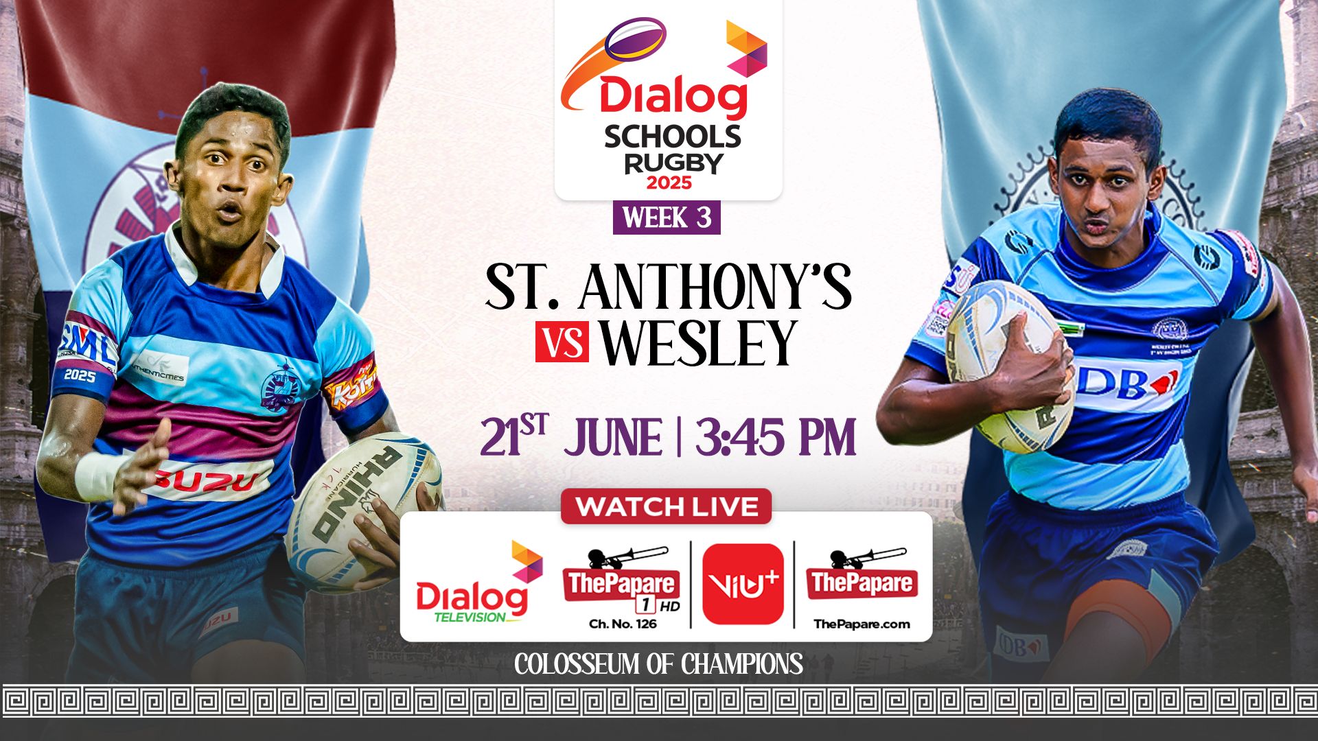 REPLAY – St. Anthony's College vs Wesley College - Dialog Schools Rugby ...