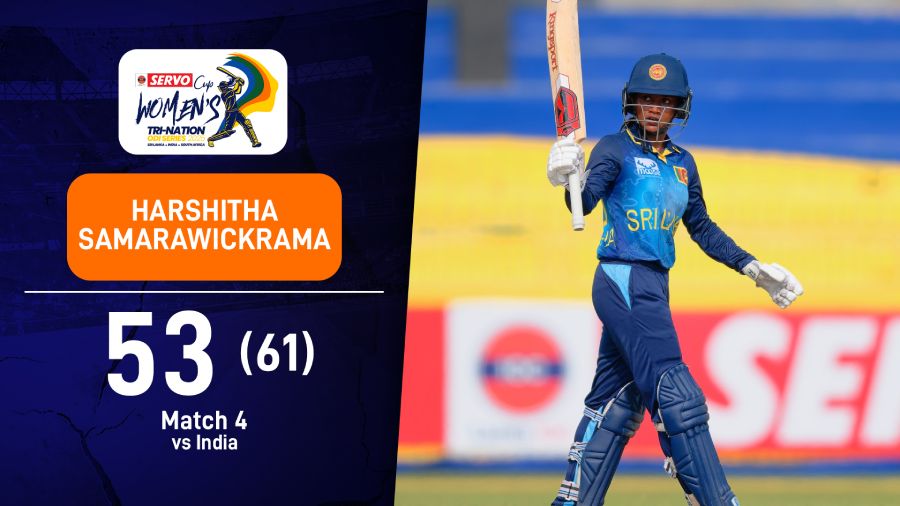 WATCH - Harshitha Samarawickrama 53 (61) vs India | Servo Cup Women's Tri-Nation ODI Series 2025 ...