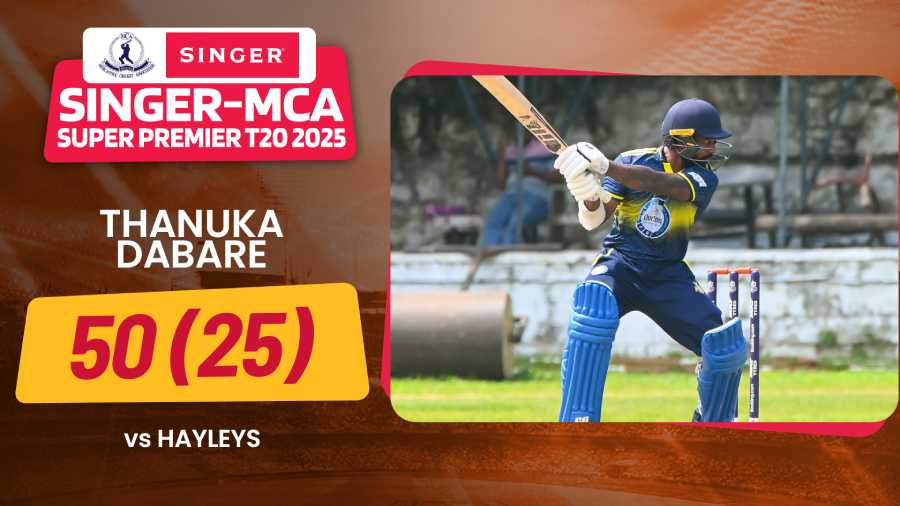 WATCH - Thanuka Dabare 50 (25) vs Hayleys - Singer-MCA Super Premier ...