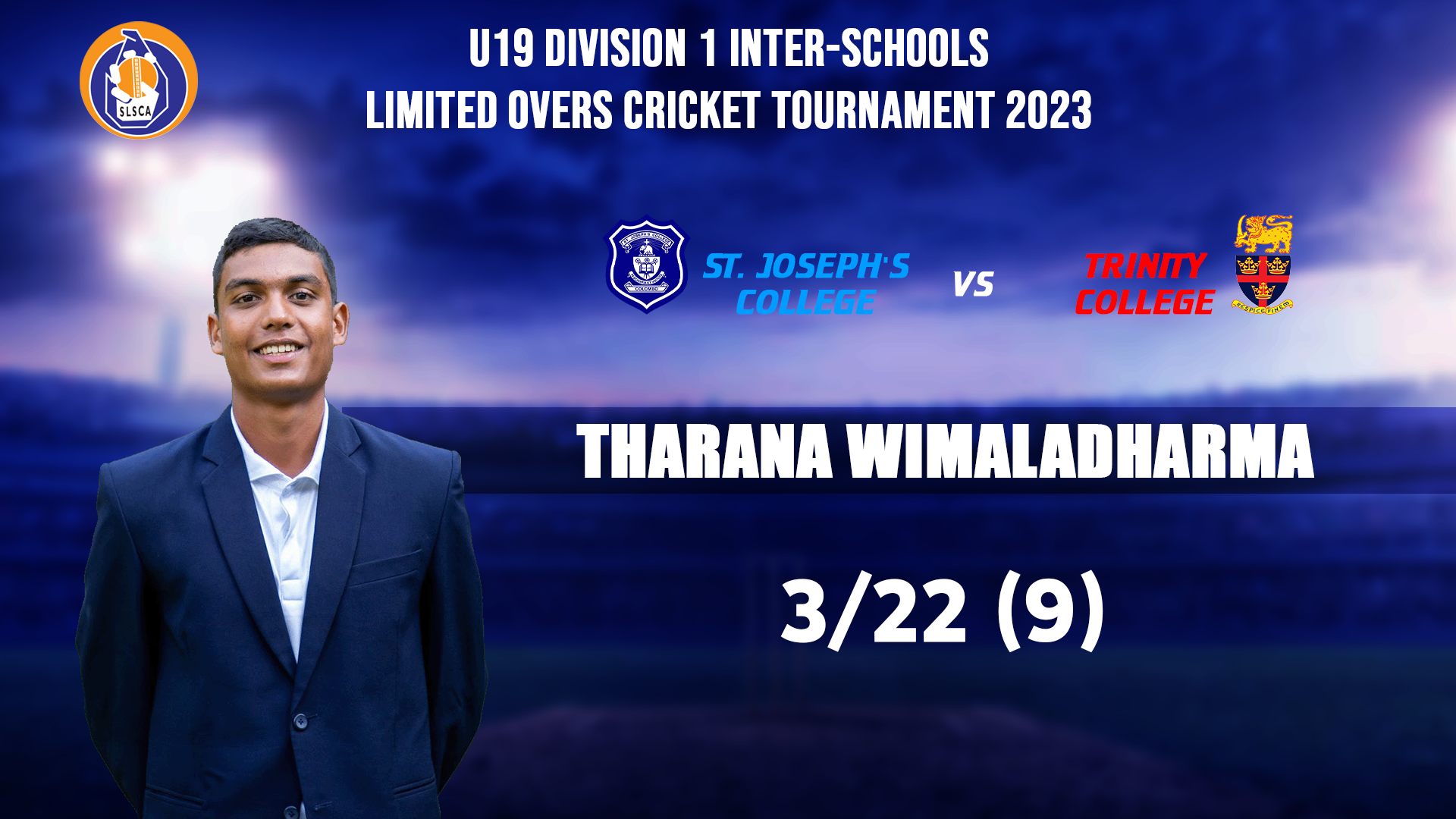 WATCH - Tharana Wimaladharma 3/22 vs St. Joseph's | U19 Div 1 Limited Overs Tournament 2023 ...