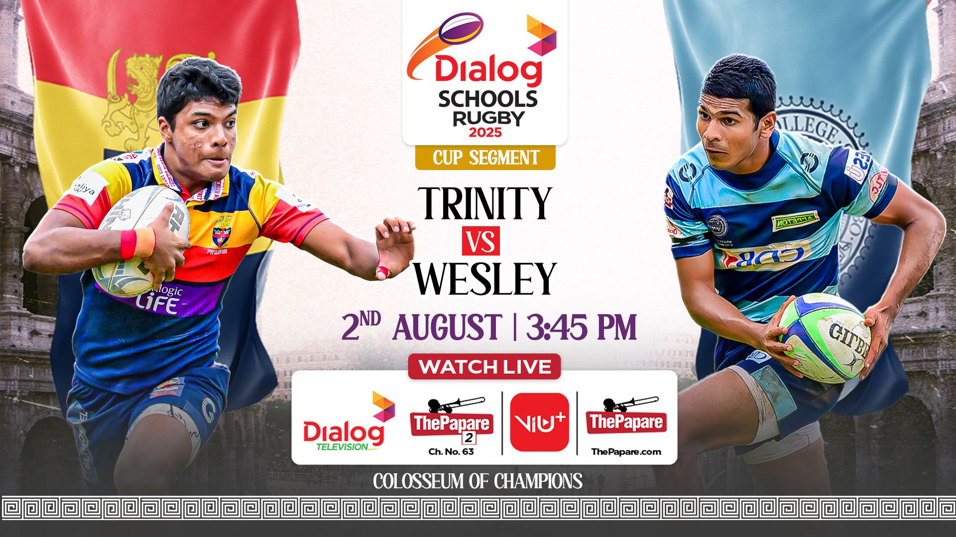 REPLAY – Trinity College vs Wesley College - Dialog Schools Rugby ...