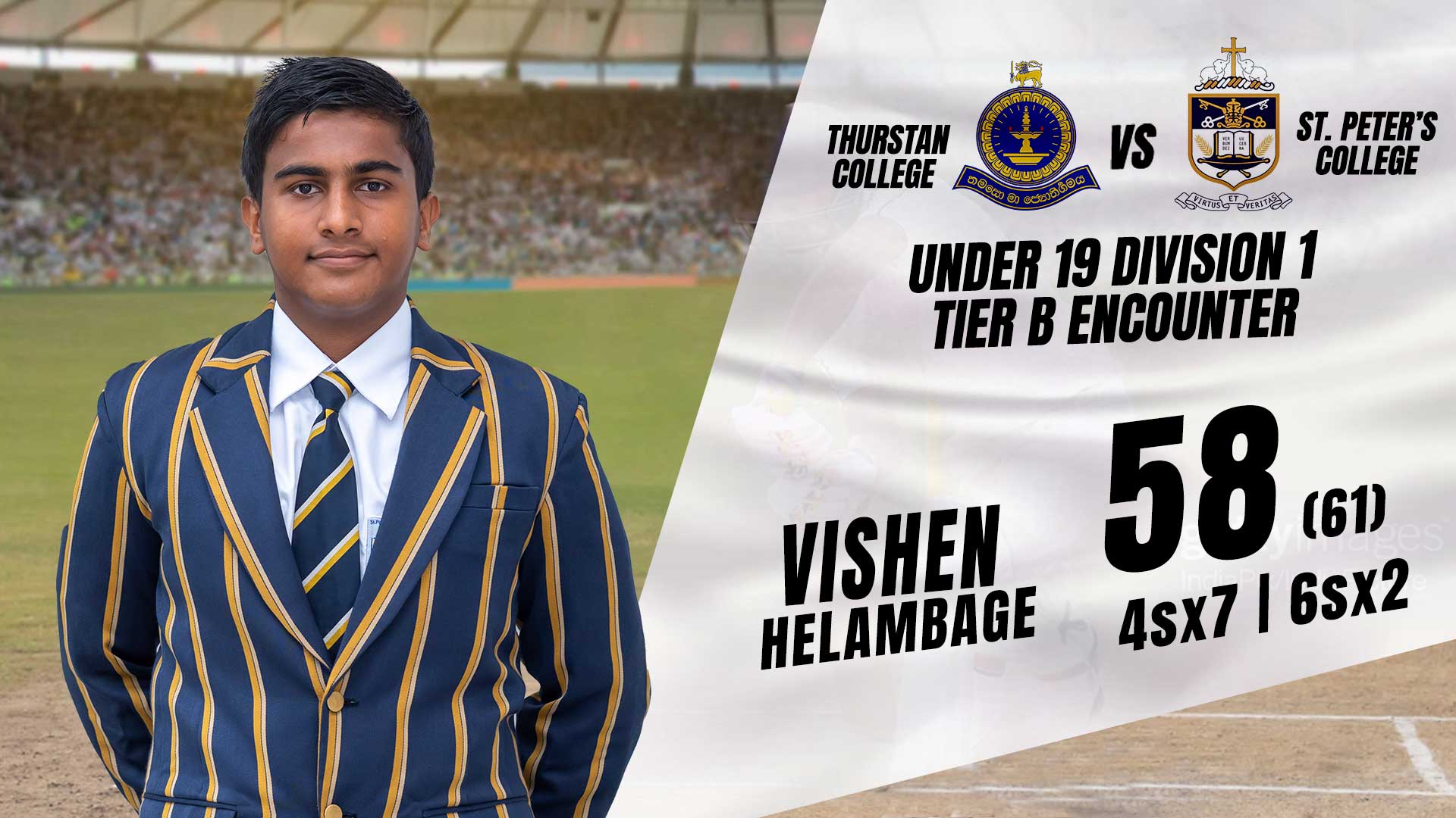 WATCH - Vishen Halambage's 58 (61) vs Thurstan College - U19 Division I ...