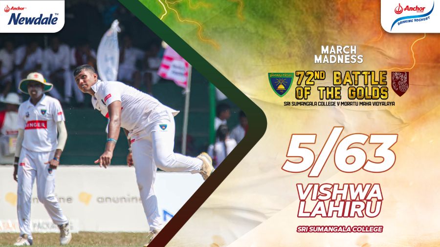 WATCH – Vishwa Lahiru 5/63 vs Moratu MV | 72nd Battle of the Golds