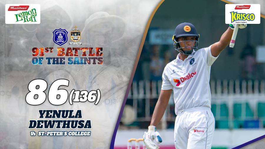 WATCH - Yenula Dewthusa 86 (136) vs St. Peter's - 91st Battle of the Saints